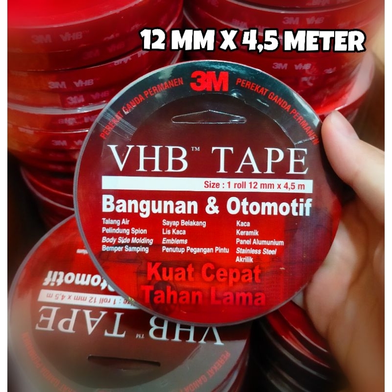 Jual Double Tape 3M VHB 12 MM x 4,5 Meter Original Asli Isolasi Perekat ...