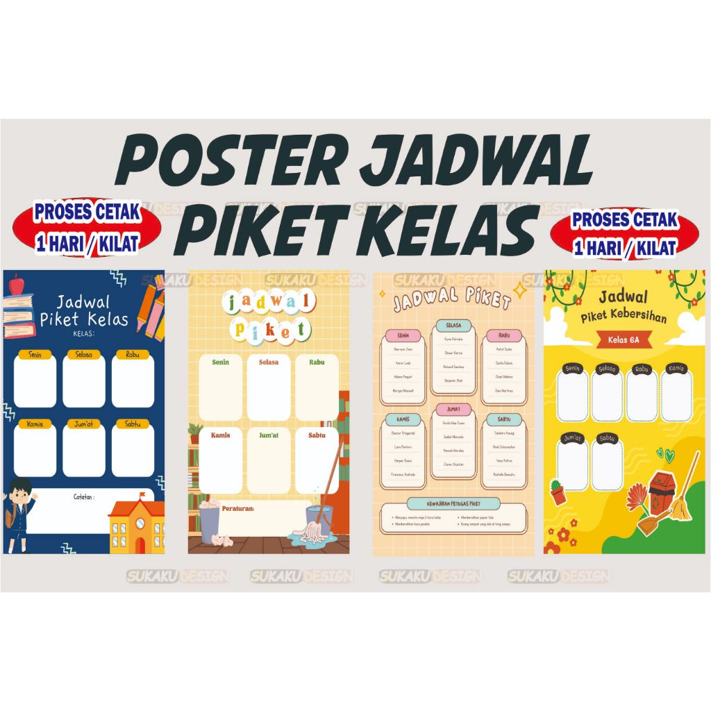 Jual Poster Jadwal Piket Kelas | Shopee Indonesia