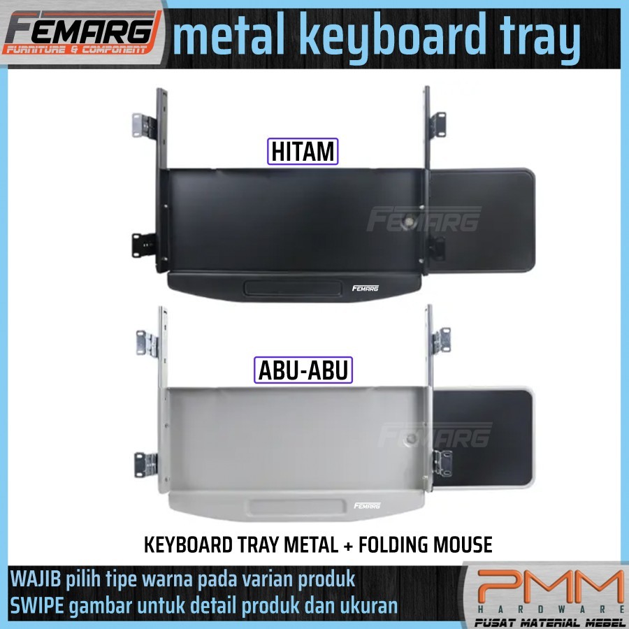 Jual metal keyboard tray FEMARG | tatakan besi folding mouse pad ...
