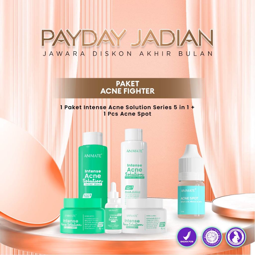 Jual PAKET ACNE FIGHTER (Animate Intense Acne Solution Series 5in1 ...