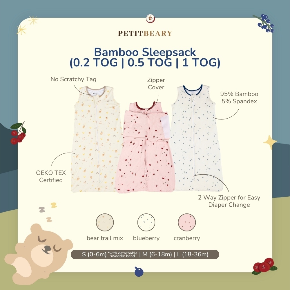 Jual Petit Beary - 1.0 TOG Bamboo Sleepsack | selimut bedong anak bahan ...