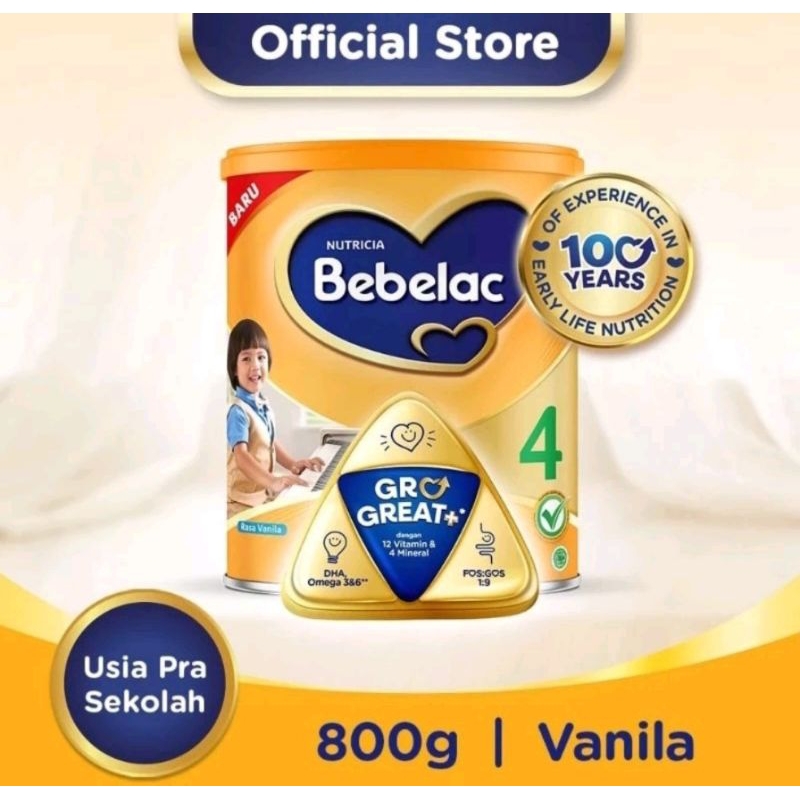 Jual Bebelac 4 susu bubuk 800gr Vanila kemasan kaleng | Shopee Indonesia