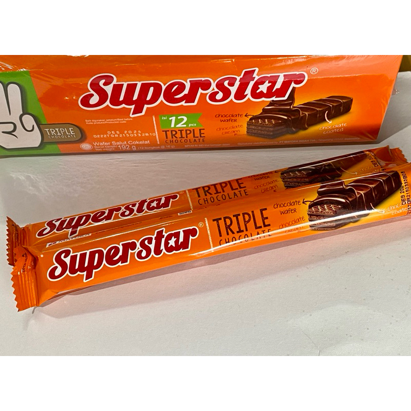 Jual wafer Superstar triple chocolate/ wafer coklat / jajanan jaman ...