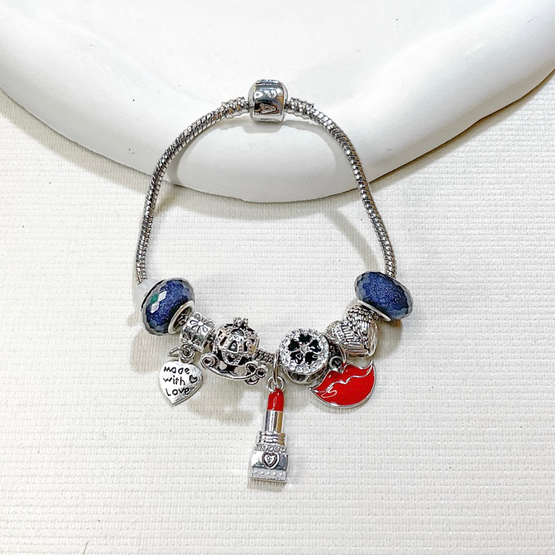 Jual Premium Gelang Pandora Charms Bracelet Serut Titanium Asli Wanita ...