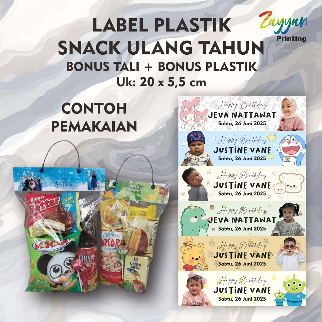 Jual Tas Plastik Ulang Tahun Snack - Label Snack Lebaran Gratis Custom ...