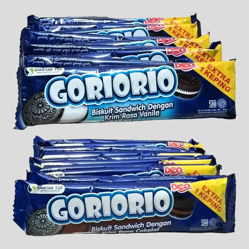 Jual Siantar Top Deo Goriorio JUMBO Vanila & Coklat Biskuit 18gr [10 ...