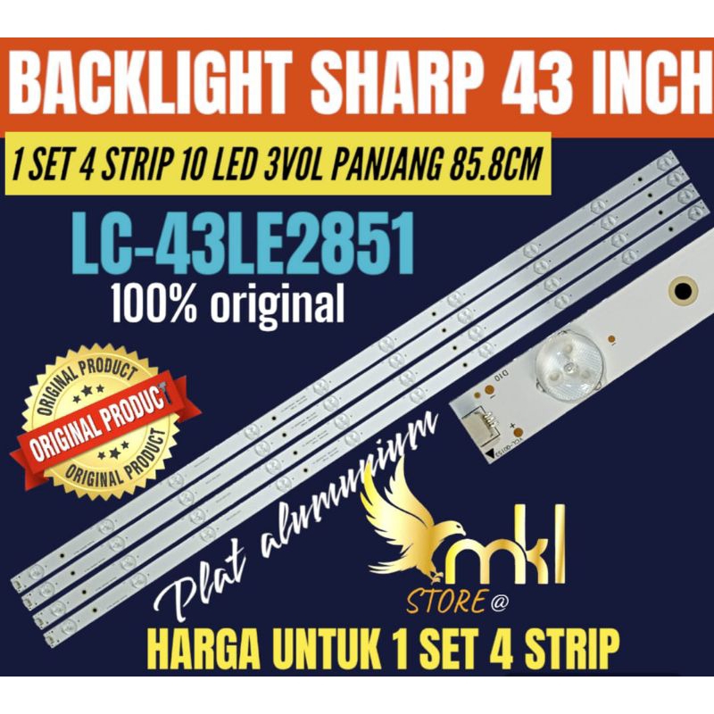 Jual BACKLIGHT TV LCD LED SHARP 43 INCH LC-43LE2851 BACKLIGHT TV SHARP ...