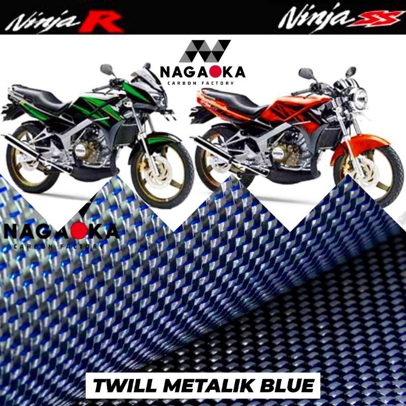 Jual PAKET CARBON NINJA SS R KIS VICTOR KEVLAR TWILL METALIK BLUE BIRU ...
