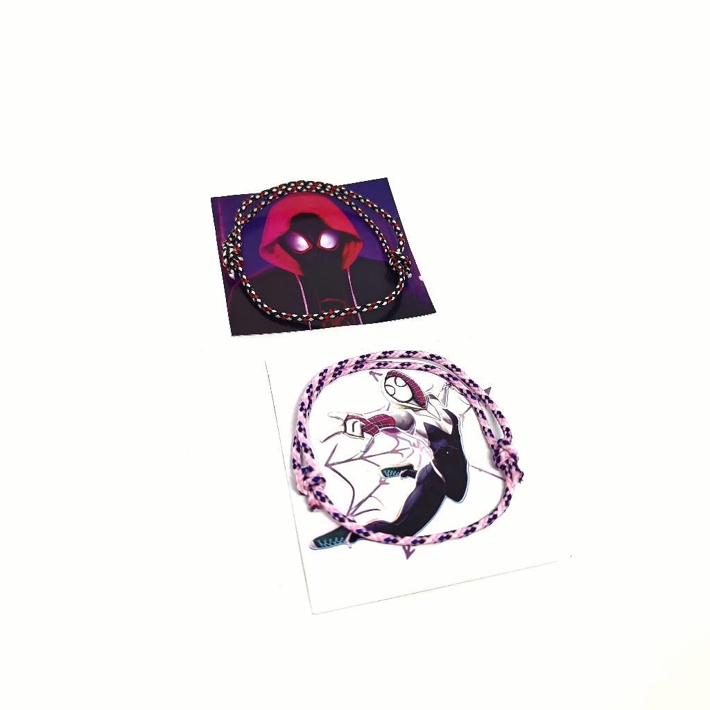 Jual Gelang Miles Morales Gwen Stacy Couple Bracelet Black Pink Putih ...