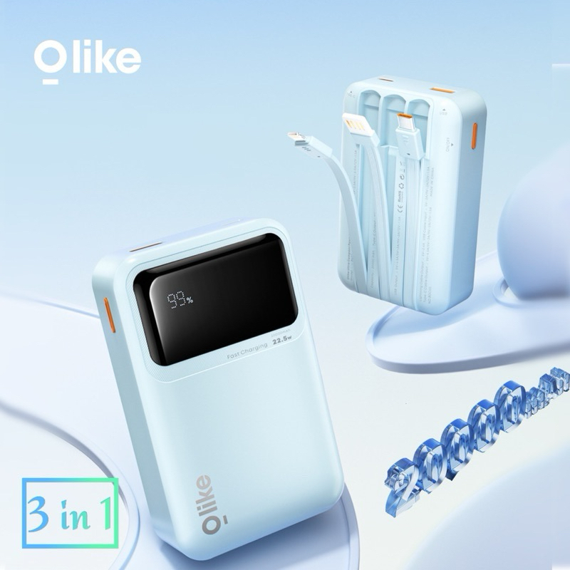 Jual Olike P402 PowerBank 20000mAh 3 Built-in Cable 22.5W Ultra Power ...