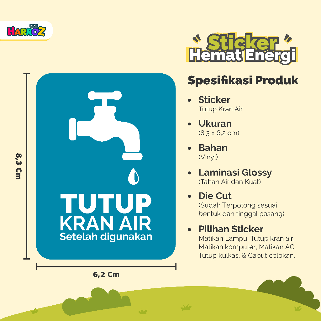 Jual Sticker Hemat Energi Sticker Hemat Air Sticker Matikan Lampu Sticker Cabut Colokan Listrik ...