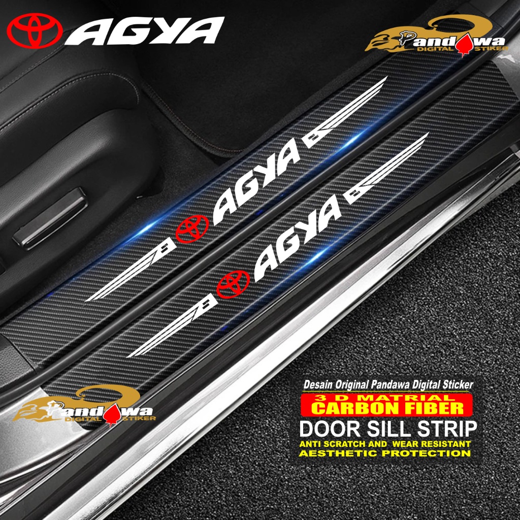 Jual 9pcs sticker carbon 3d mobil toyota agya sticker karbon 3d ...