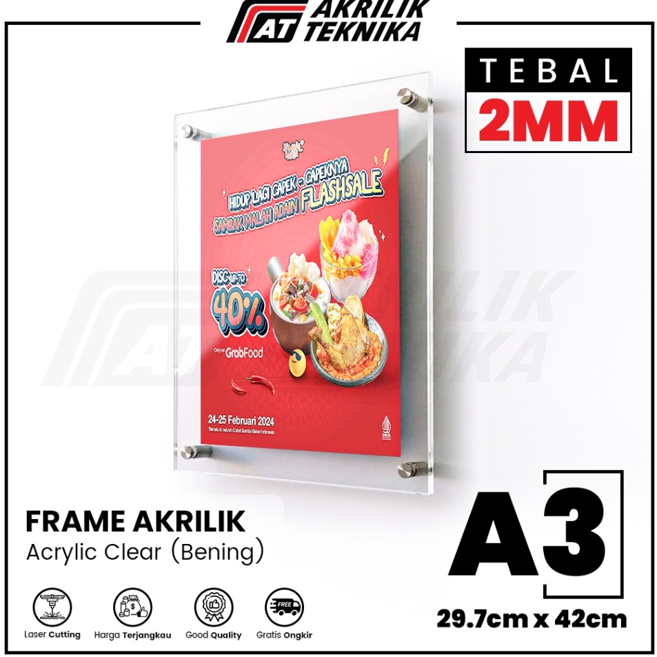 Jual Update Frame Bingkai Display Poster Akrilik Menu Dinding Ukuran A3 | Shopee Indonesia