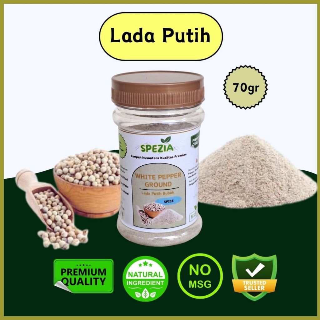 Jual Spezia Bumbu Lada Putih Bubuk Premium Non MSG Bumbu Rempah Murni ...