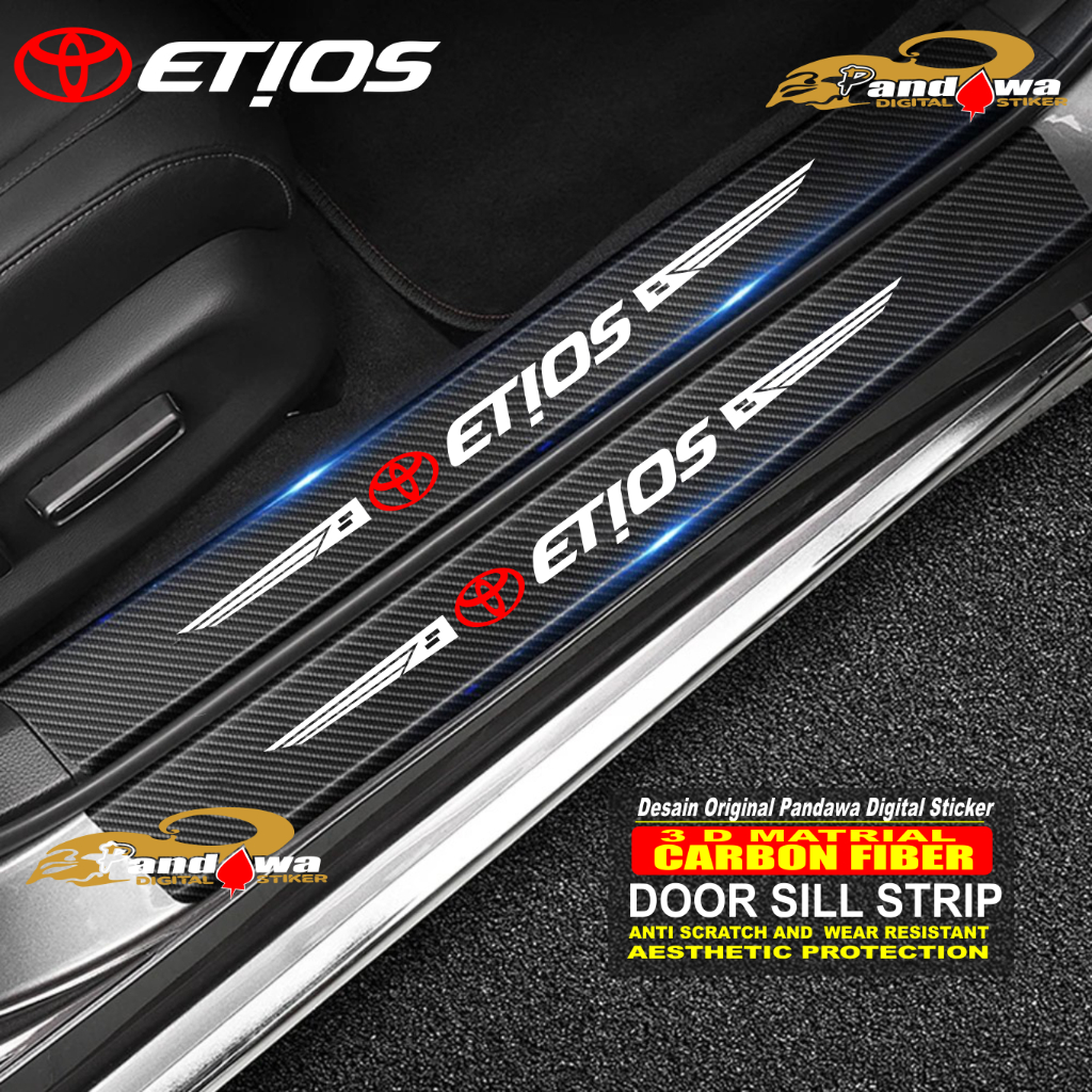 Jual 9pcs sticker carbon 3d mobil toyota etios sticker karbon 3d ...
