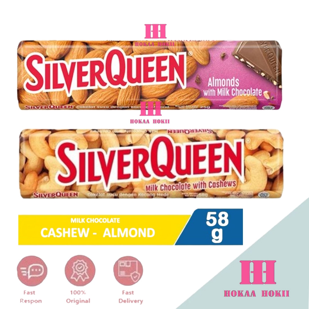 Jual Silver Queen Milk Chocolate Cashew & Almond 58gr | Shopee Indonesia