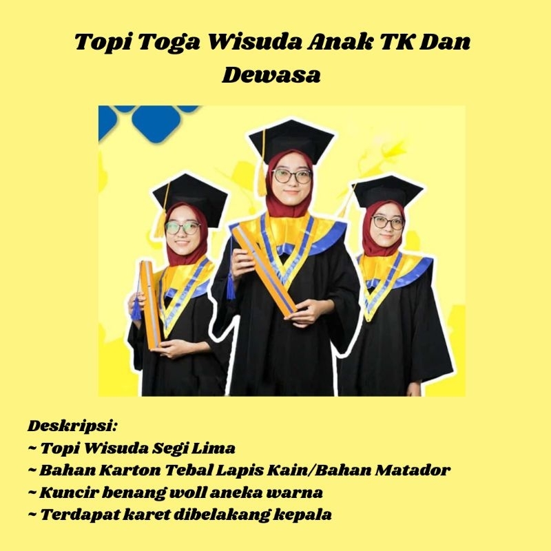 Jual Topi Toga Wisuda Untuk Dewasa Dan Anak SD/TK | Shopee Indonesia
