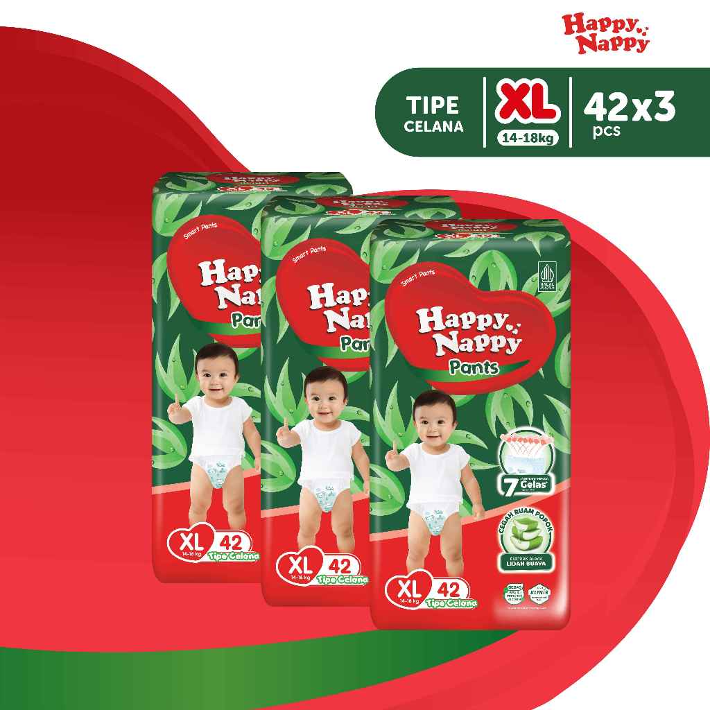 Jual Happy Nappy Smart Pants XL 42s x 3 | Shopee Indonesia