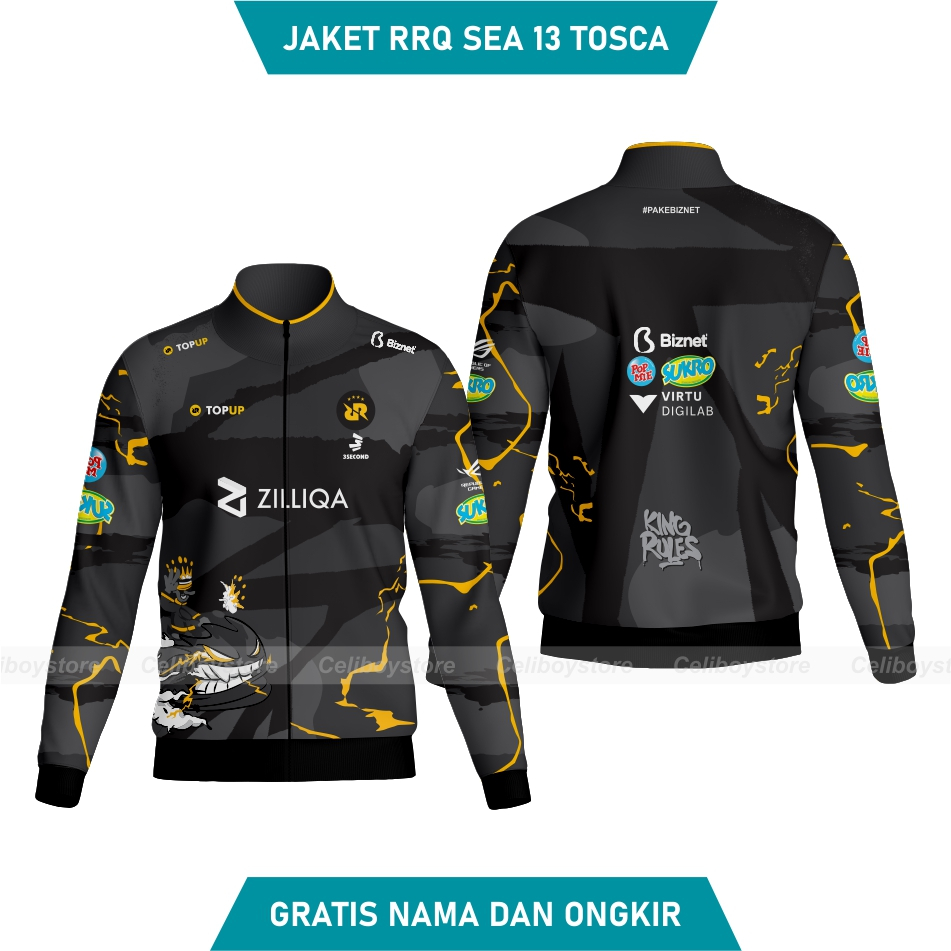 Jual JAKET BOMBER GAMERS RRQ SEASON 13 TERBARU GRATIS PAKAI NAMA ...
