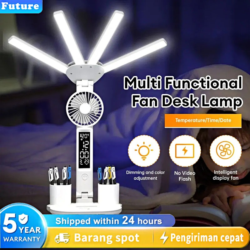 Jual Lampu Belajar Led Meja Empat Kepala Lampu Tabel 3 Warna Sentuhan ...