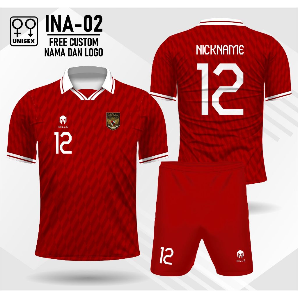 Jual Jersey setelan bola timnas indonesia baju setelan timnas indonesia piala asia 2024 kerah ...