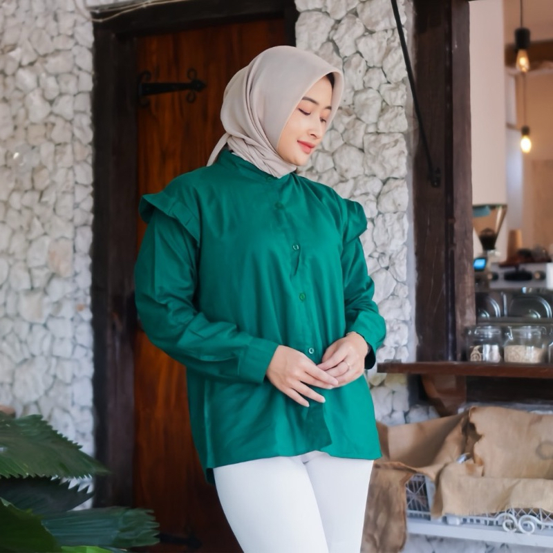 Jual Yurim Blouse Ruffle - Atasan Wanita - Kemeja Linen Basic Lengan ... Jual Yurim Blouse Ruffle - Atasan Wanita - Kemeja Linen Basic Lengan ...