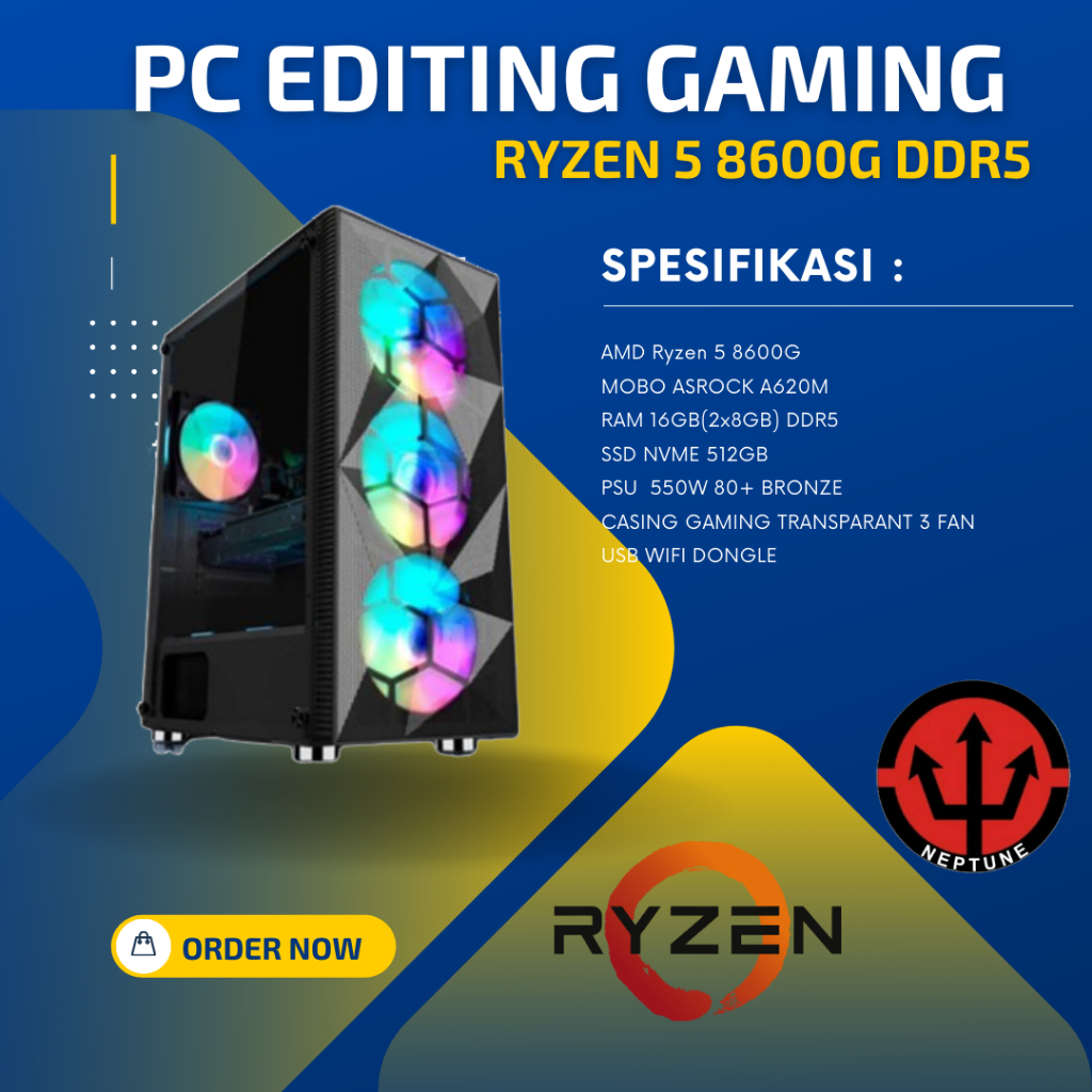 Jual PC GAMING KOMPUTER RAKITAN & DESIGN RYZEN 5 8600G DDR5 | Shopee ...