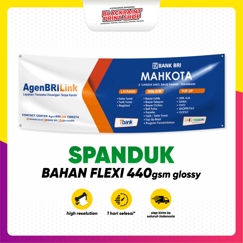 Jual (Free Design) 440 gr Glossy - Cetak Banner/Spanduk/Backdrop/Baliho ...