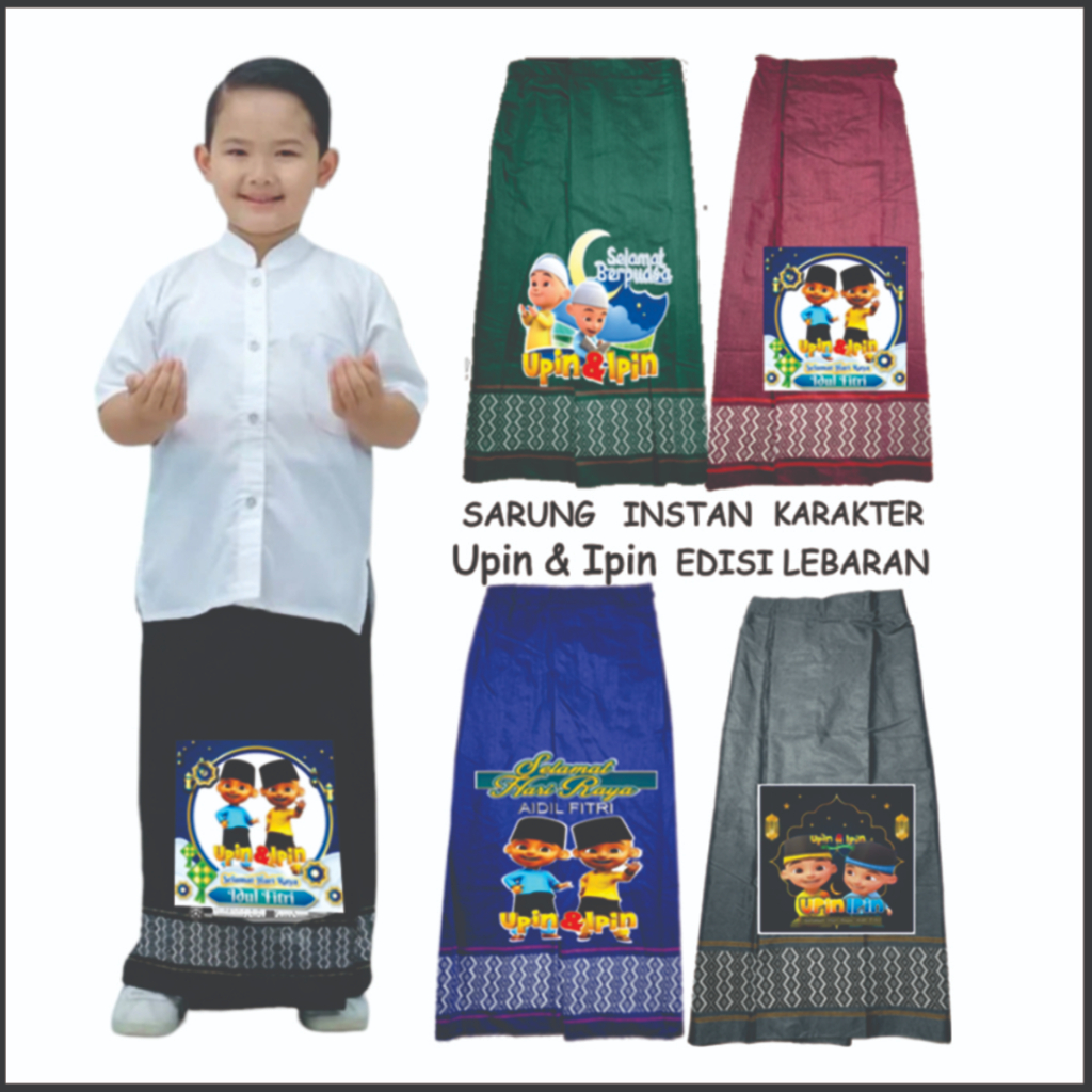 Jual Sarung Instan Karakter Upin Ipin Islami Model Rok | Shopee Indonesia