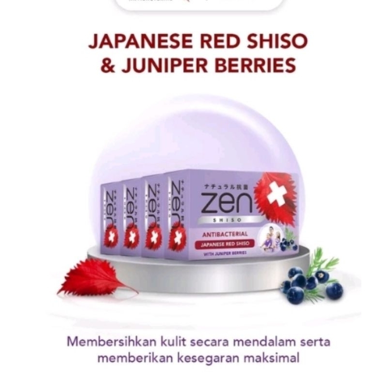 Jual Zen Sabun Batang Red Shiso&Juniper Berries 4x60gr | Shopee Indonesia