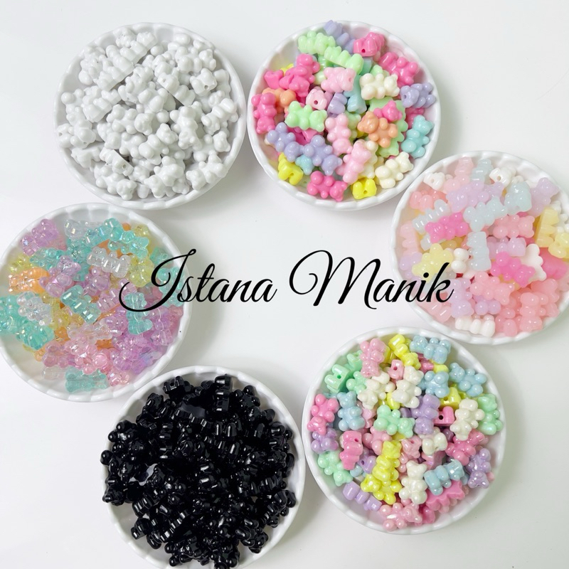 Jual Manik Acrylic Teddy Bear Black Series 15gram | Shopee Indonesia
