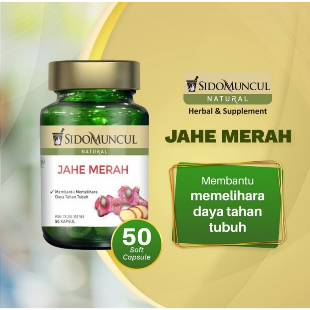 Jual Sidomuncul Natural Jahe Merah 50 Kapsul - Sido Muncul | Shopee ...