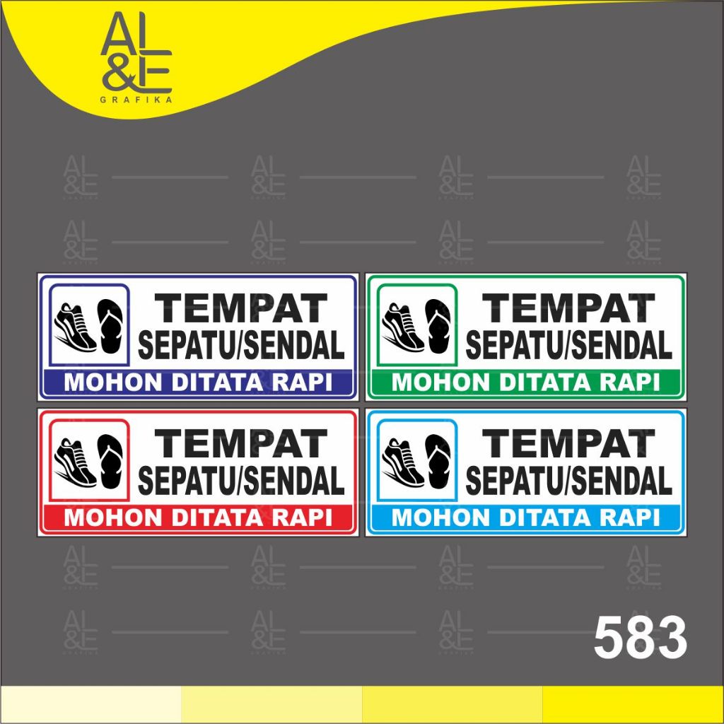 Jual 583 - Stiker Tempat Sepatu dan Sendal/Sandal, Sticker Vinyl ...