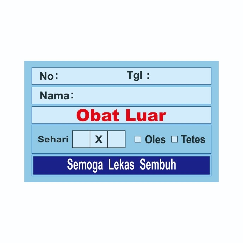 Jual ETIKET OBAT ( 1 pak isi 50 pcs ) | Shopee Indonesia