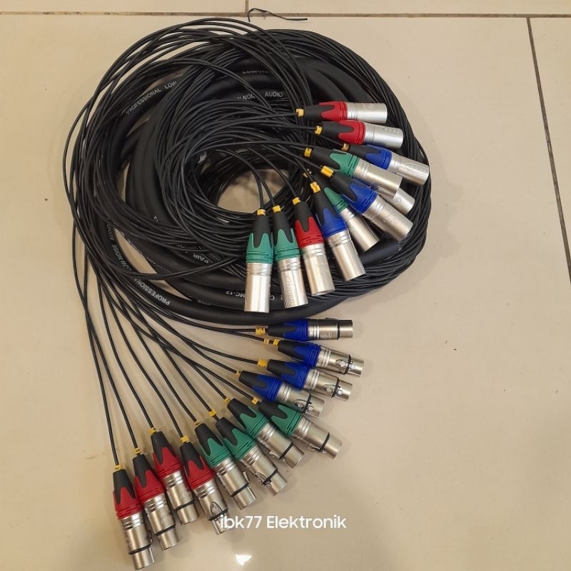 Jual Snake Kabel isi 12 Komplit Jack XLR Male-Female 30 Meter | Shopee ...