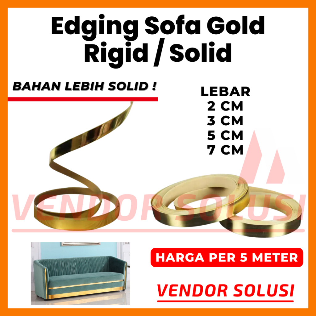 Jual (Per 5 Meter) PVC Edging Gold Sofa Rigid Solid List Variasi Emas ...