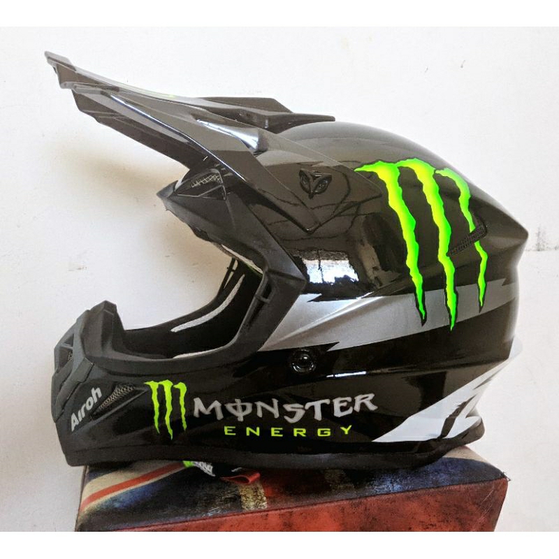 Jual helm trail trabas monster energy airoh jpx | Shopee Indonesia