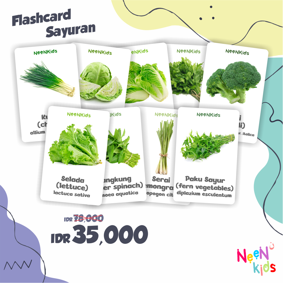 Jual Neenkids Flashcard Sayuran Belajar Mengenal Mainan Kartu Edutoys ...