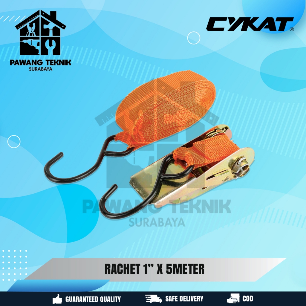 Jual CYKAT Ratchet Tie Down 1 Inch 5 Meter Tali Pengikat Barang Motor ...