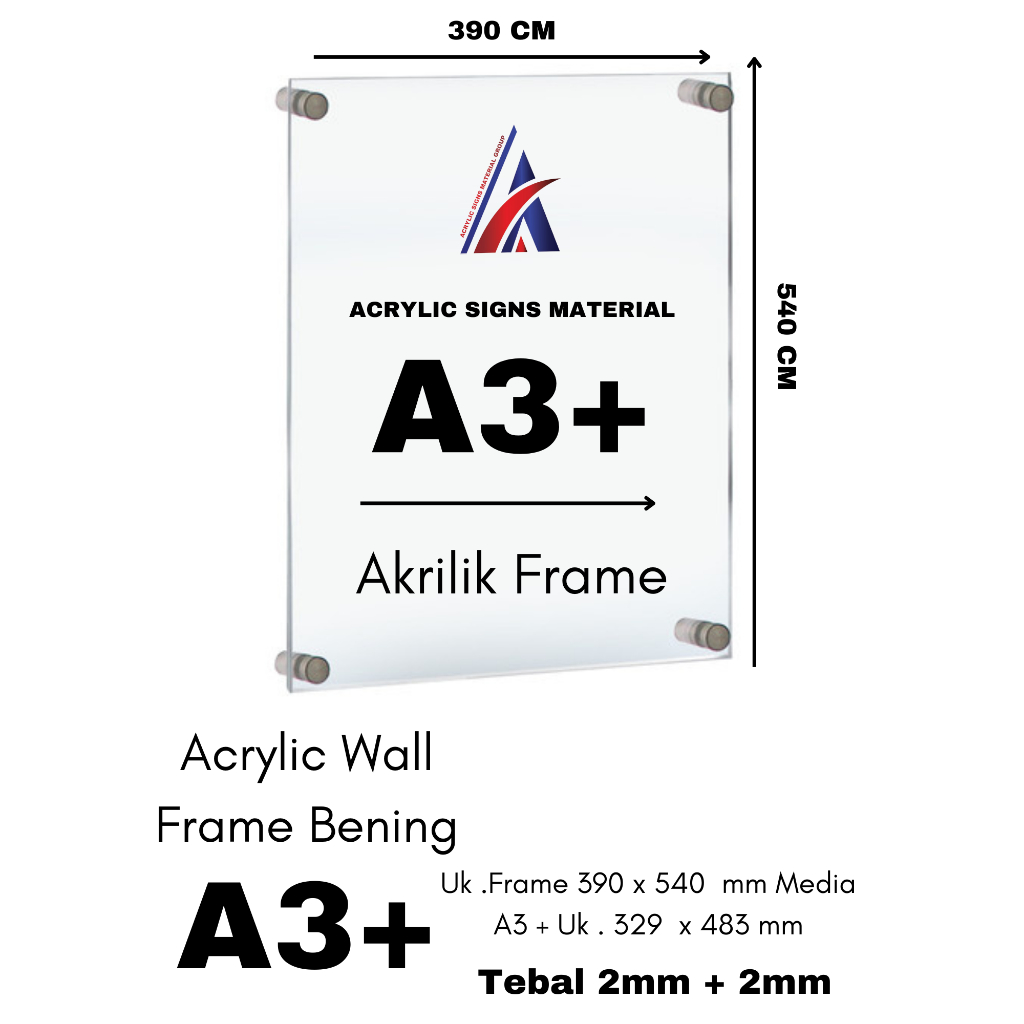 Jual Acrylic / Akrilik Wall Frame Poster / Wall Display Ukuran A3 ...