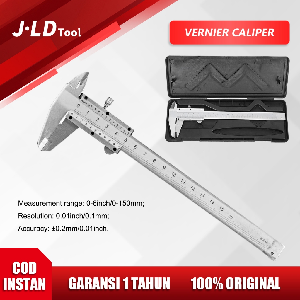 Jual JLD Jangka sorong stainless 6INCH Vernier Caliper 150MM Sigmat Besi Manual | Shopee Indonesia