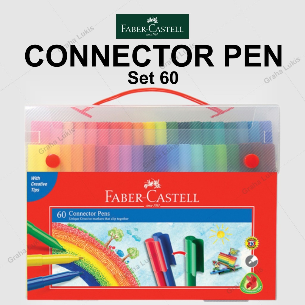 Jual Faber Castell Connector Pen 60 Colors Spidol Warna Gift Case ...
