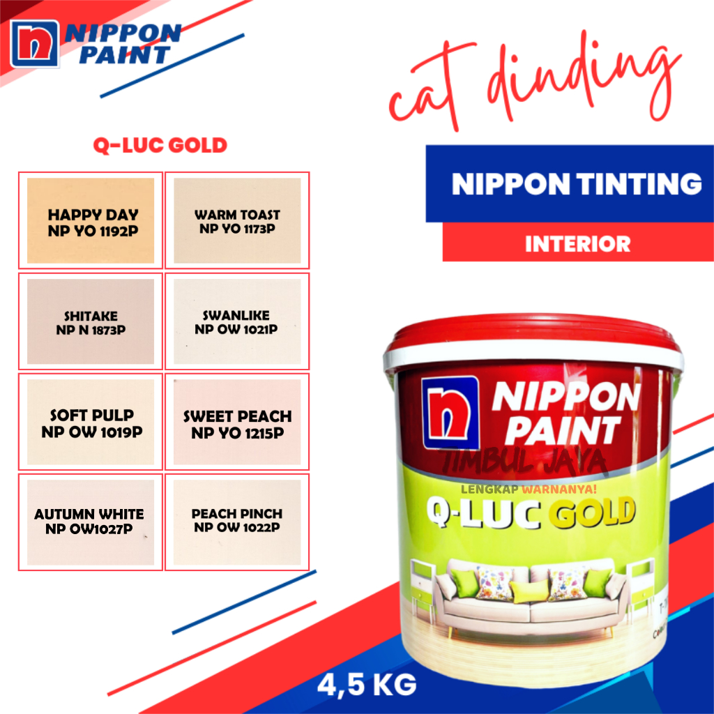 Jual Cat Tembok NIPPON QLUC GOLD 4,5Kg KREM CREAM / qluc nippon paint ...