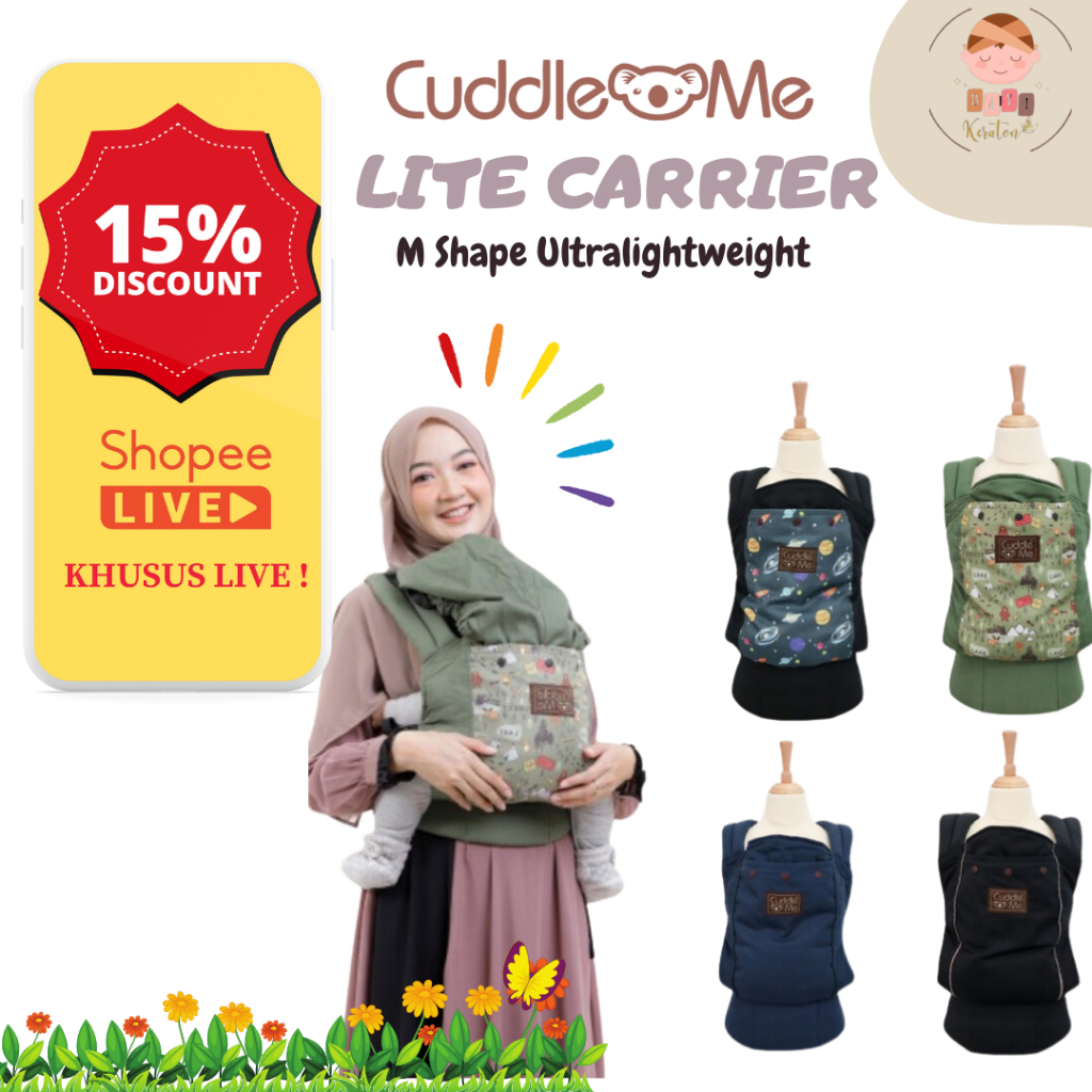 Jual Cuddle Me Lite Carrier Gendongan Bayi M Shape Ergonomis SSC Motif ...