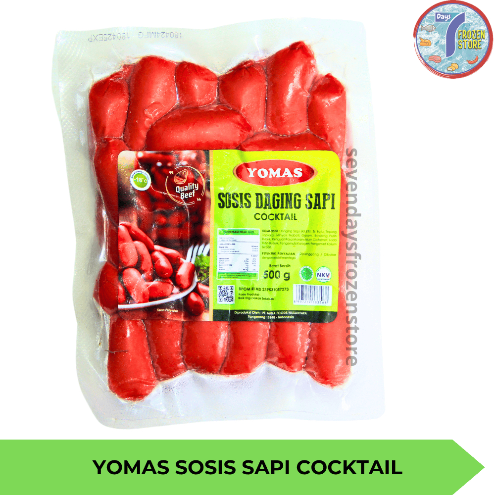 Jual Yomas Sosis Daging Sapi Cocktail Breakfast Merah 500 gr | Shopee ...