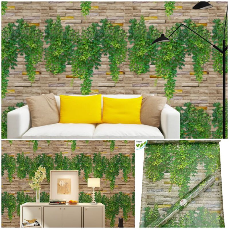 Jual Wallpaper Sticker Dinding Batu Alam Diamond Daun Rambat Mewah Elegant Kekinian | Shopee ...