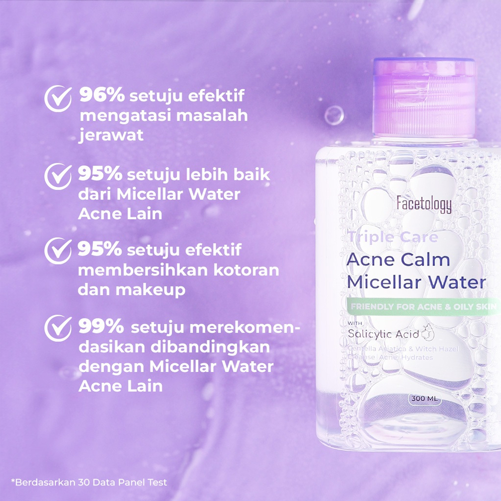 Jual BELIA FACETOLOGY Triple Care Micellar Water Series | Acne Calm ...