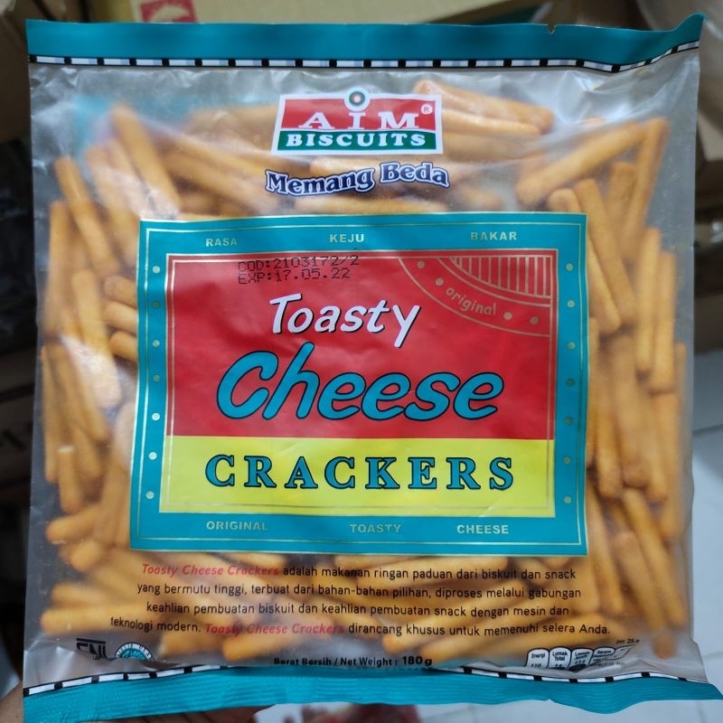 Jual AIM Biscuits Toasty Cheese Crakers Biskuit Rasa Keju Asin Gurih ...