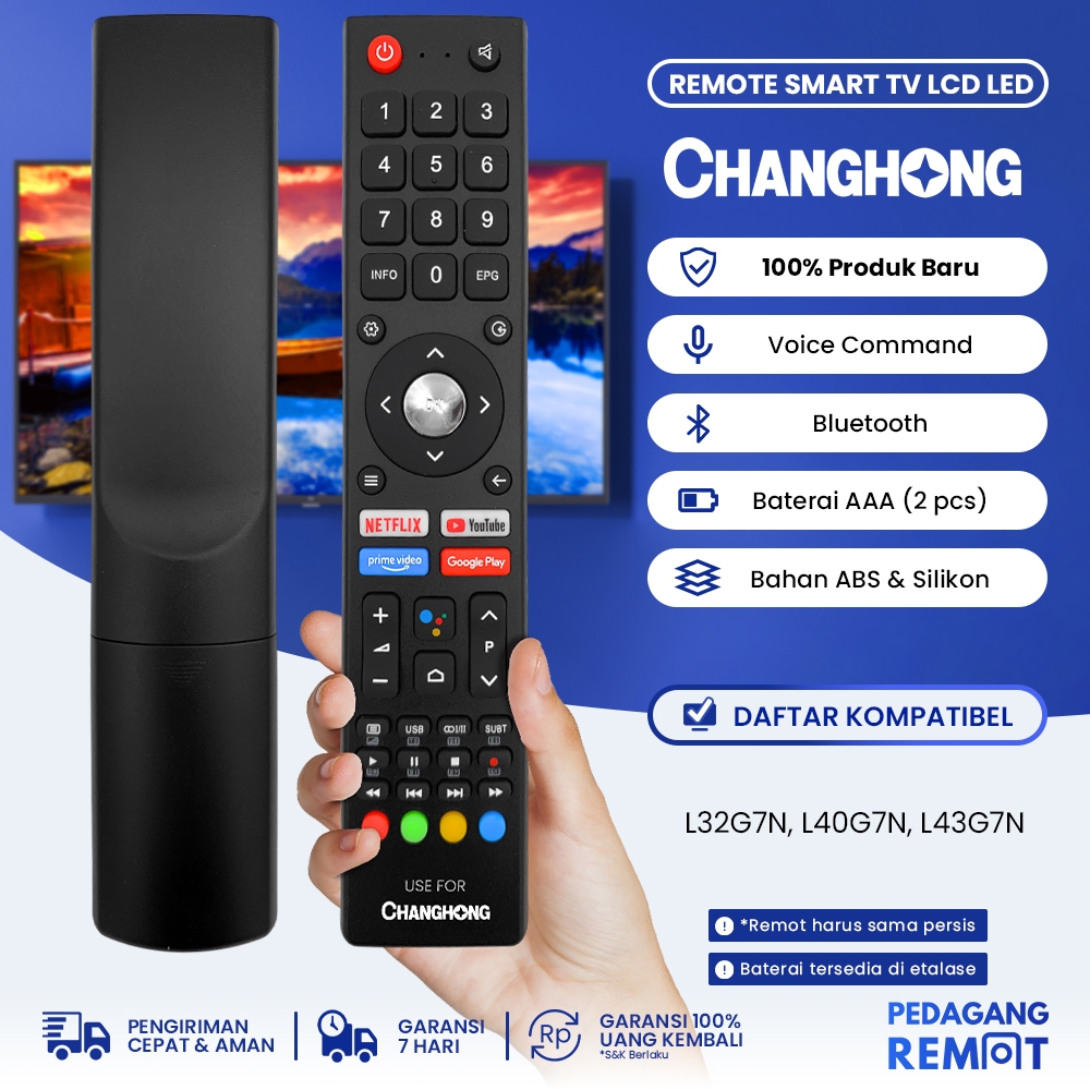 Jual Remot Remote TV Changhong / CHIQ LCD LED Android Smart TV L32G7N L40G7N L43G7N L32G7P ...