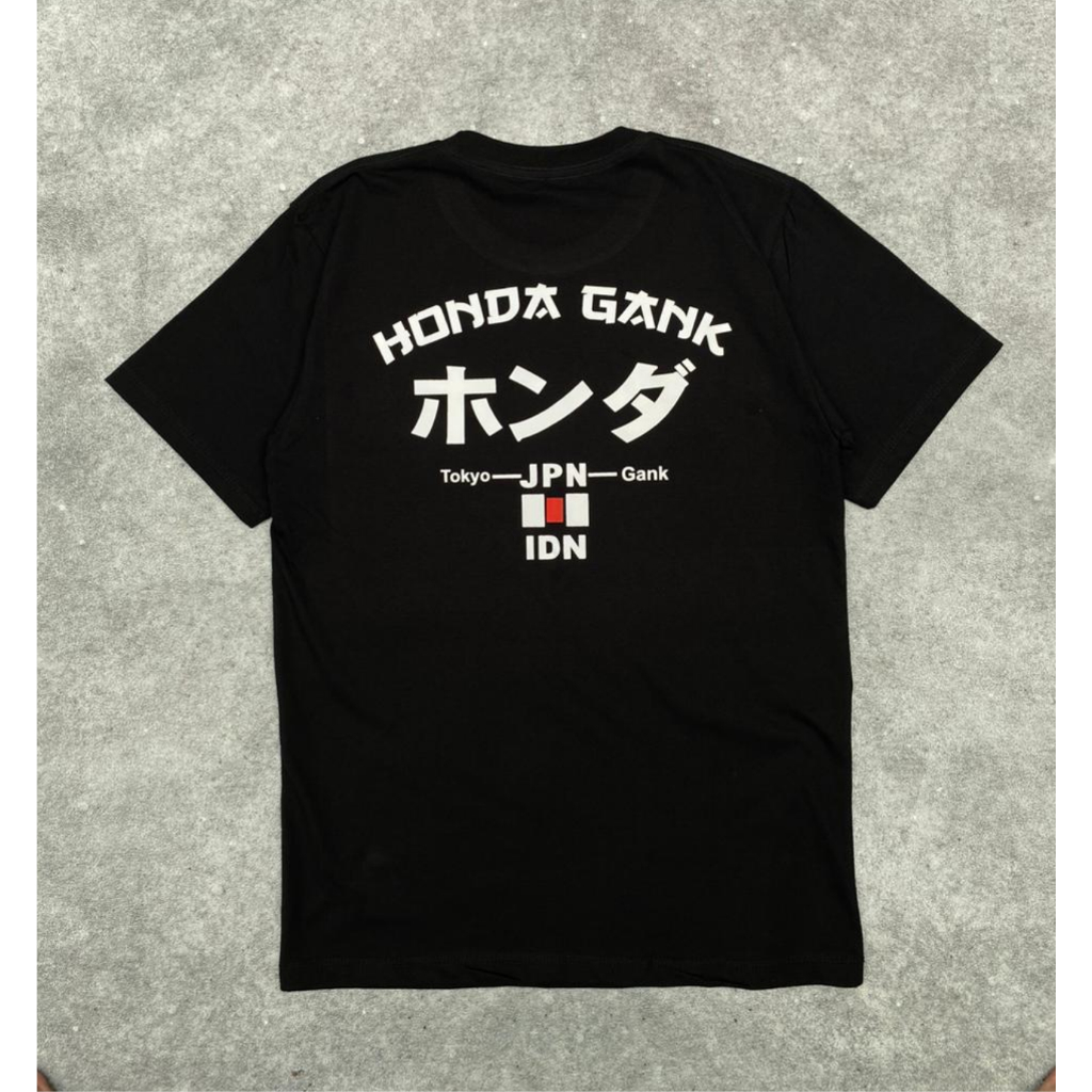 Jual T-shirt Japan Honda Gank IDN tees black katun combed 24s | Shopee ...